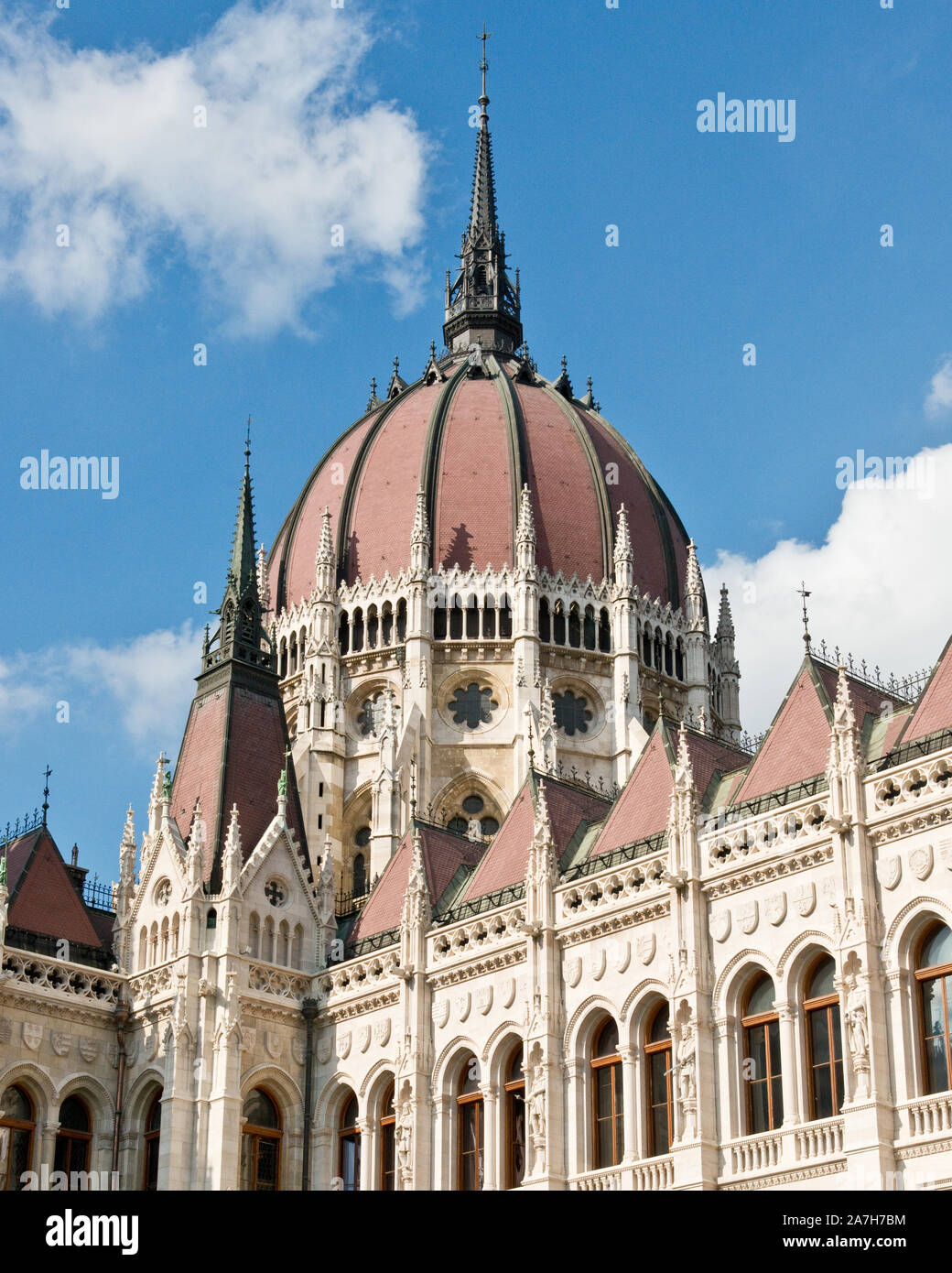 Architectural detail of Hungarian Parliament Building. Budapest Stock ...
