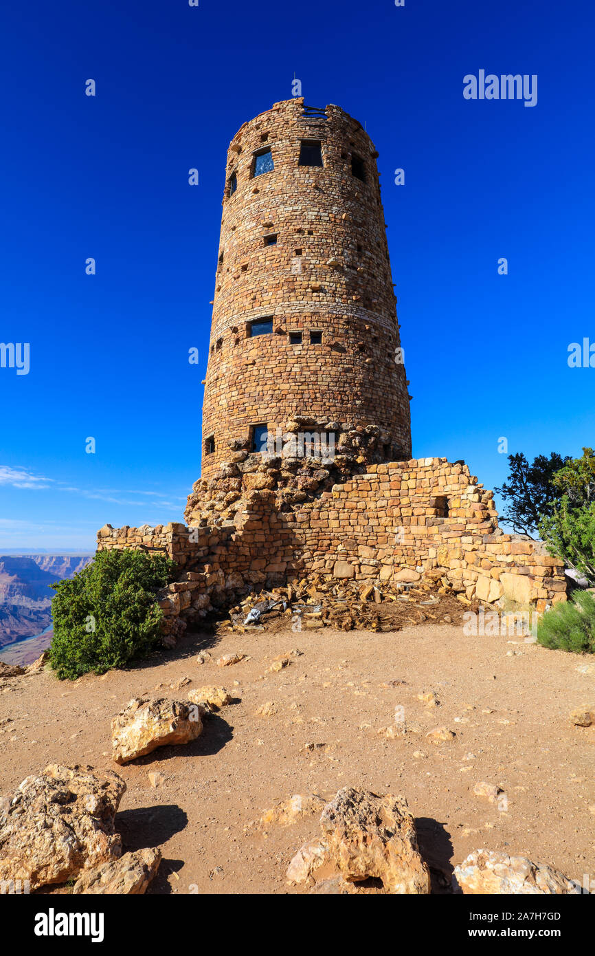 Desert View Watchtower Grand Canyon National Park, Arizona Stock Photo ...