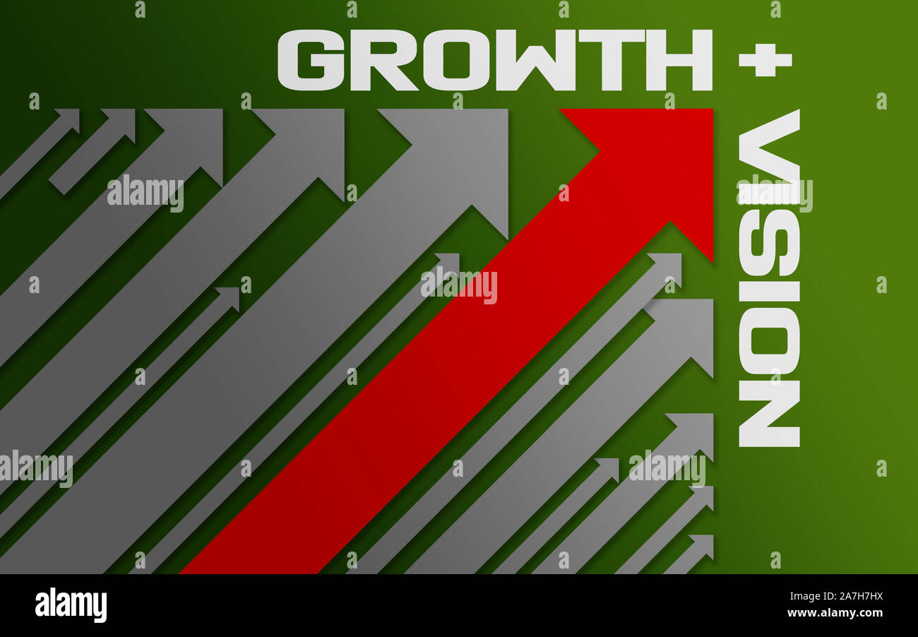 Growth and vision concept with red arrow, 3D rendering Stock Photo - Alamy