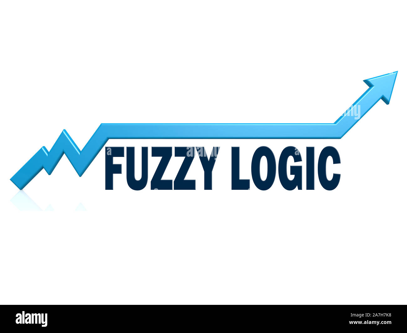 Fuzzy logic word with blue grow arrow, 3D rendering Stock Photo - Alamy