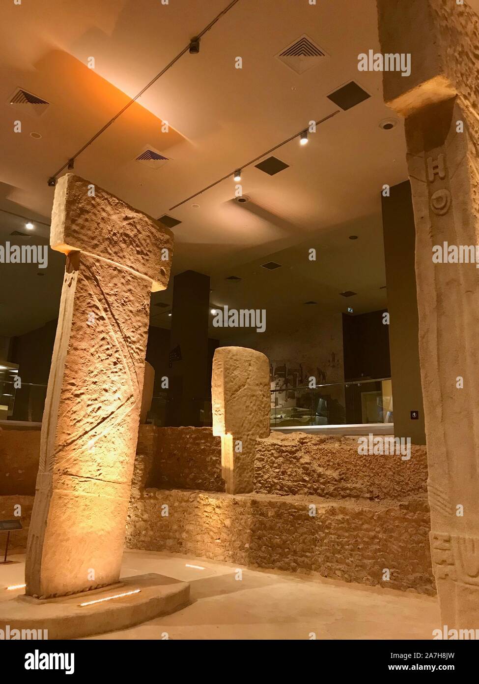 Gobekli tepe ancient, 12,000 years old T-shaped pillar in Sanliurfa ...