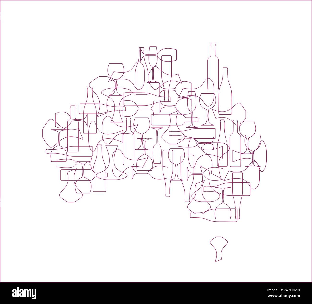 Countries winemakers - stylized maps from silhouettes of wine bottles ...