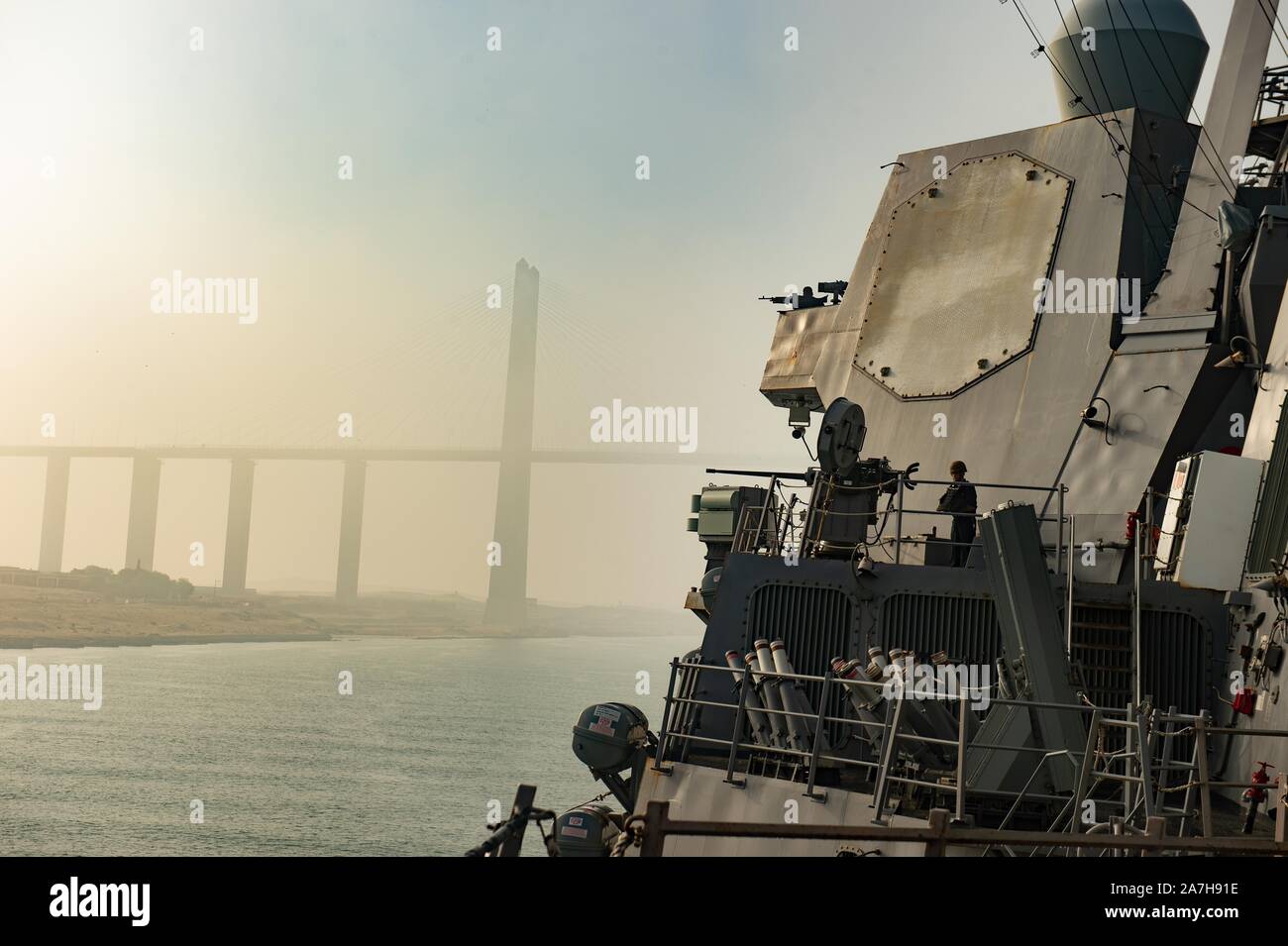 191012-N-MD802-1039 SUEZ CANAL (Oct. 12, 2019) The guided-missile ...