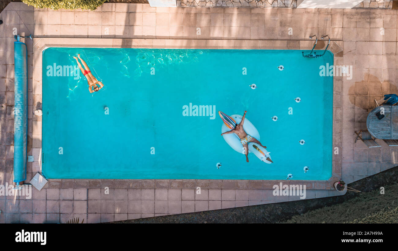 Drone shot of swimming pool hi-res stock photography and images - Alamy