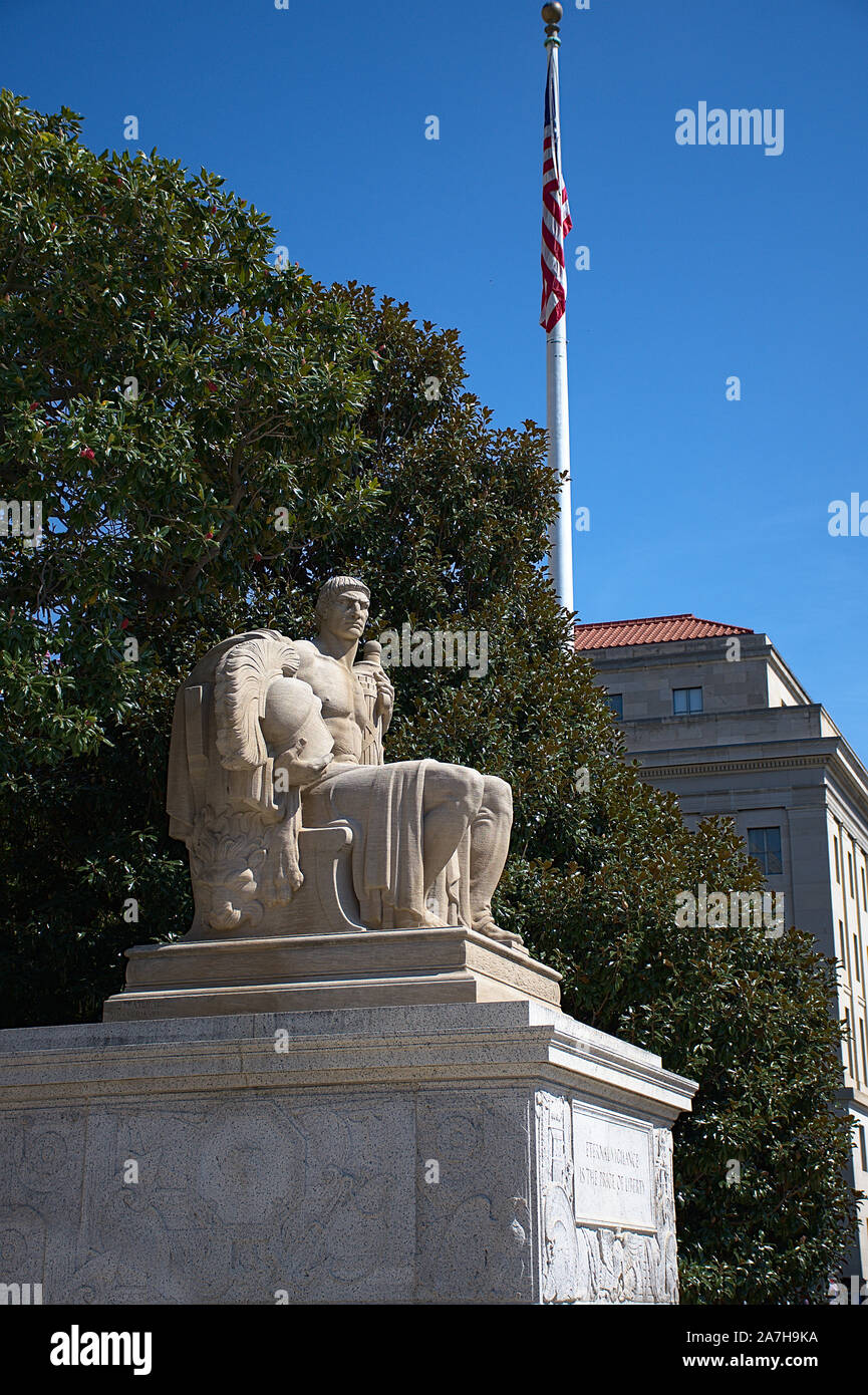 Columns at National Archives on Constitution Ave in Washington DC Stock ...