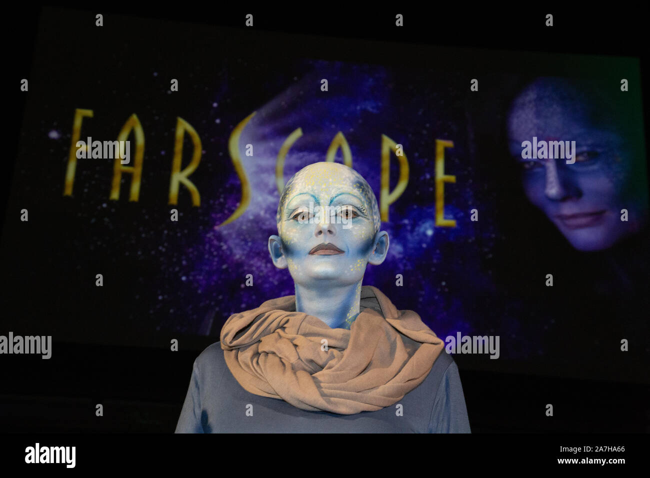 October 19, 2019 - Los Angeles, CA - A fan dressed as Pa'u Zotoh Zhaan ...