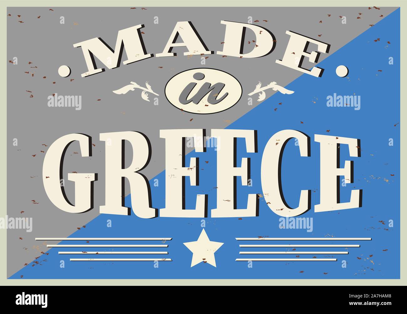 made in GREECE sign vintage vector card illustration on a white ...