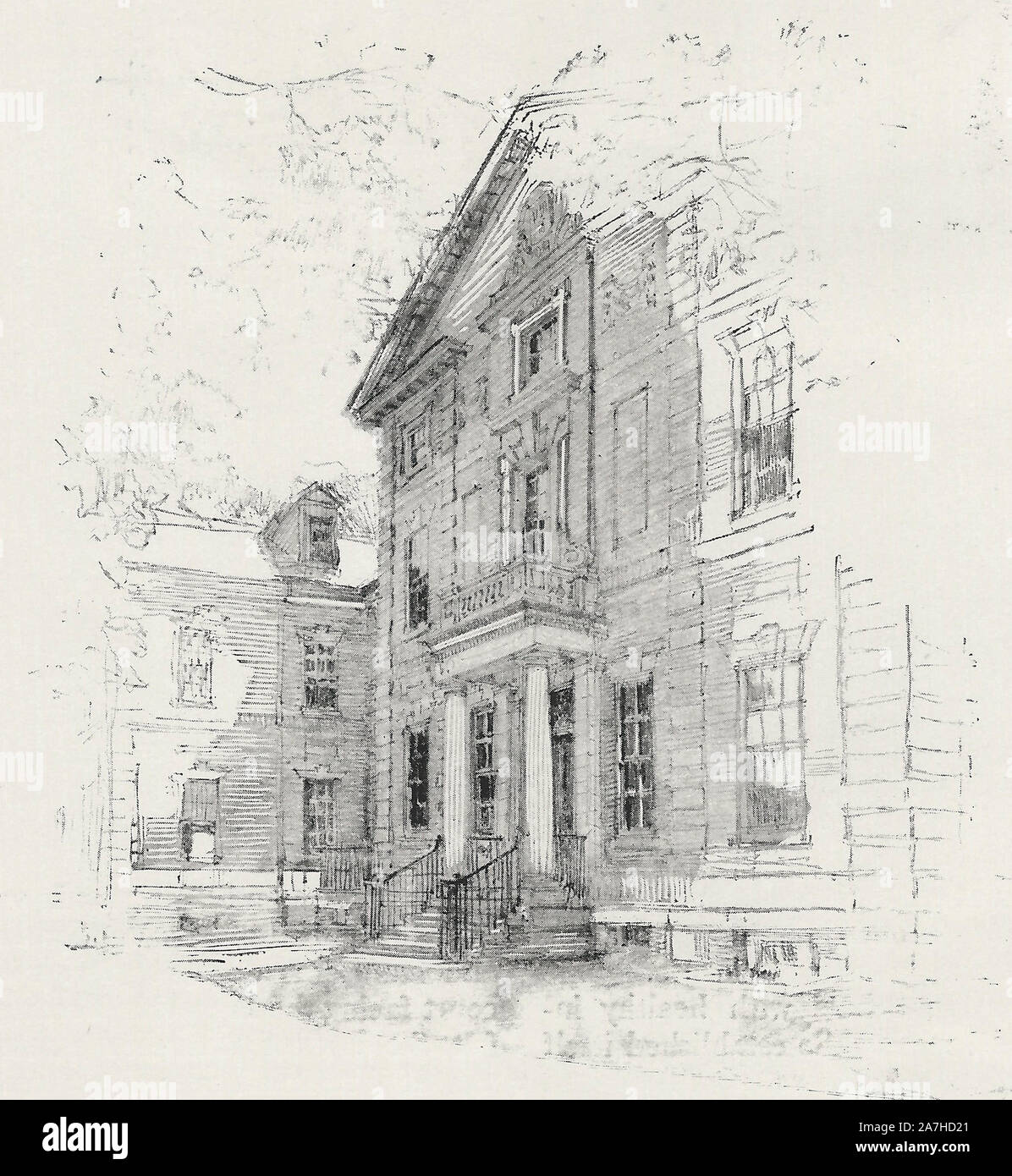 Harvard Union, from the Court, Harvard University, circa 1880 Stock ...