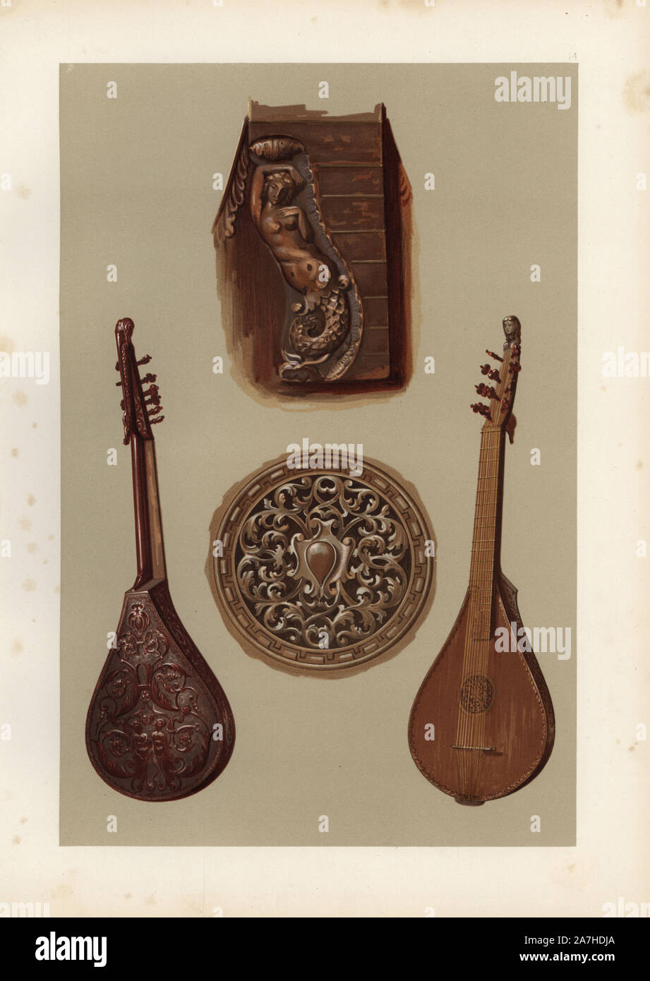 Cetera or cither. Chromolithograph from an illustration by William Gibb ...