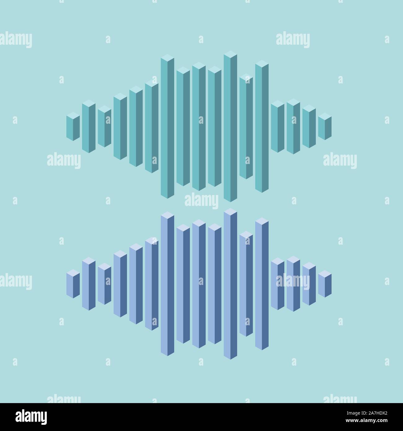 Flat isometric music wave icon made of peak lines Stock Vector Image ...