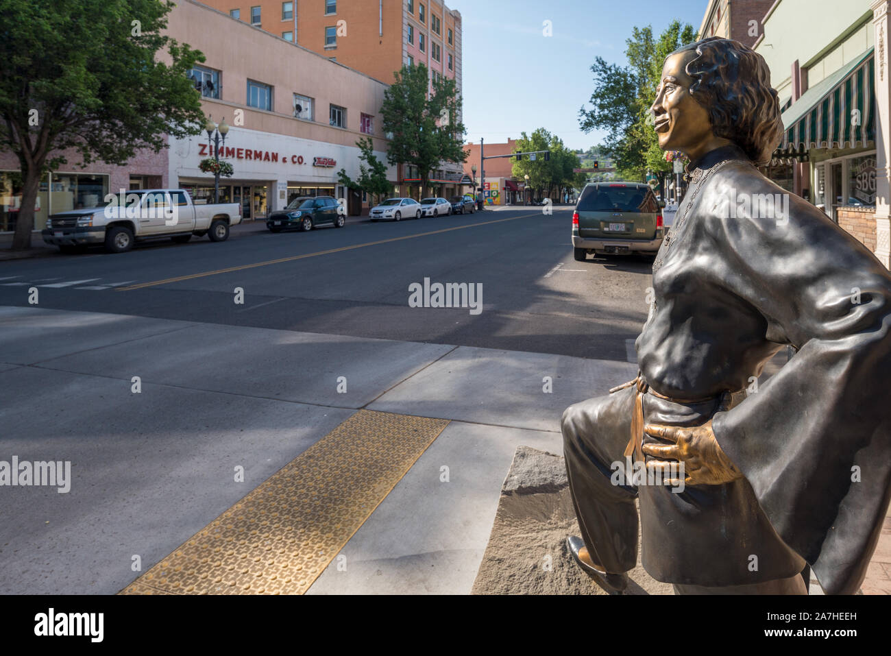 Stella Darby statue in downtown Pendleton, Oregon Stock Photo - Alamy