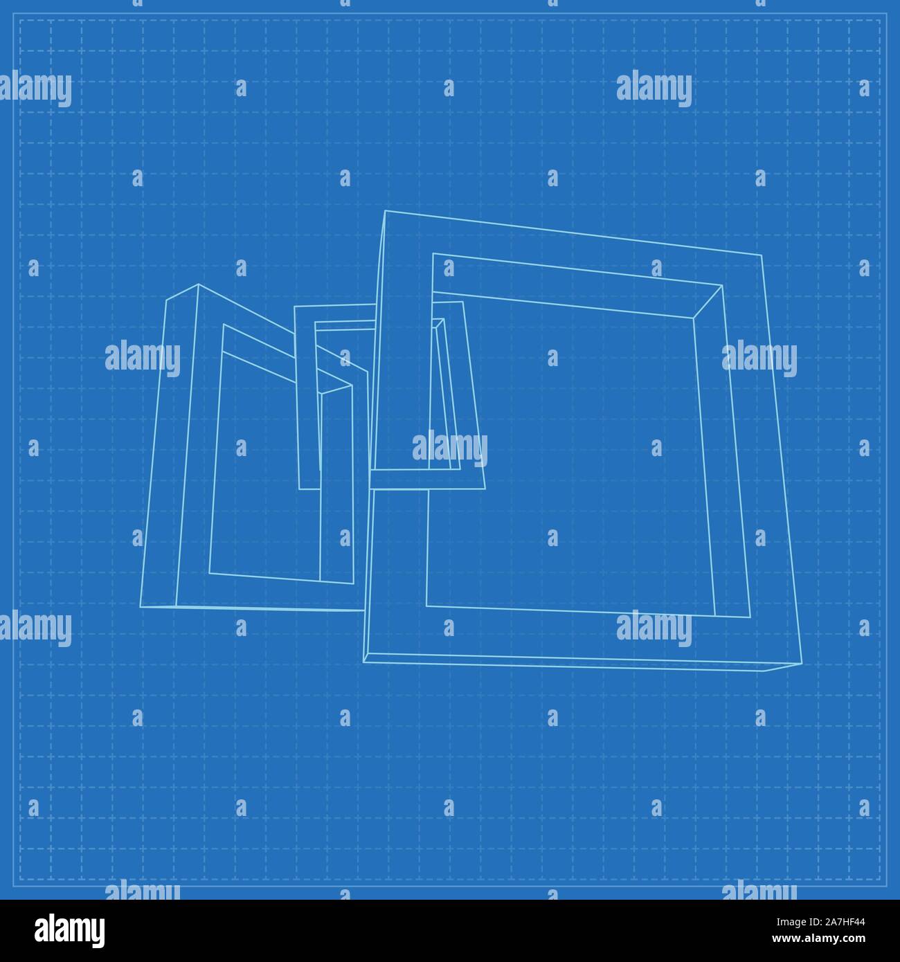 Three rectangular 3D frames blueprint Stock Vector Image & Art - Alamy