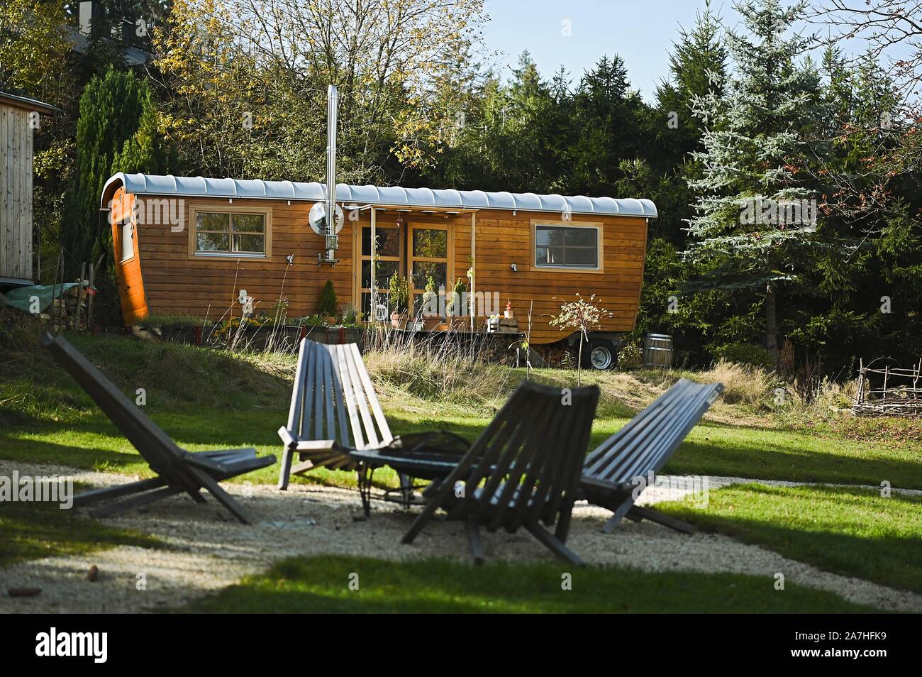 Mehlmeisel, Germany. 24th Oct, 2019. View to different houses in the ...