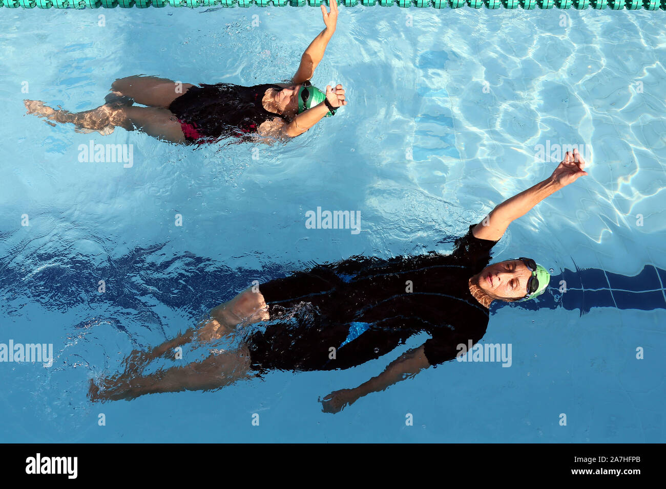 Alexandria, Egypt. 31st Oct, 2019. Elderly Egyptian Masters swimmers ...