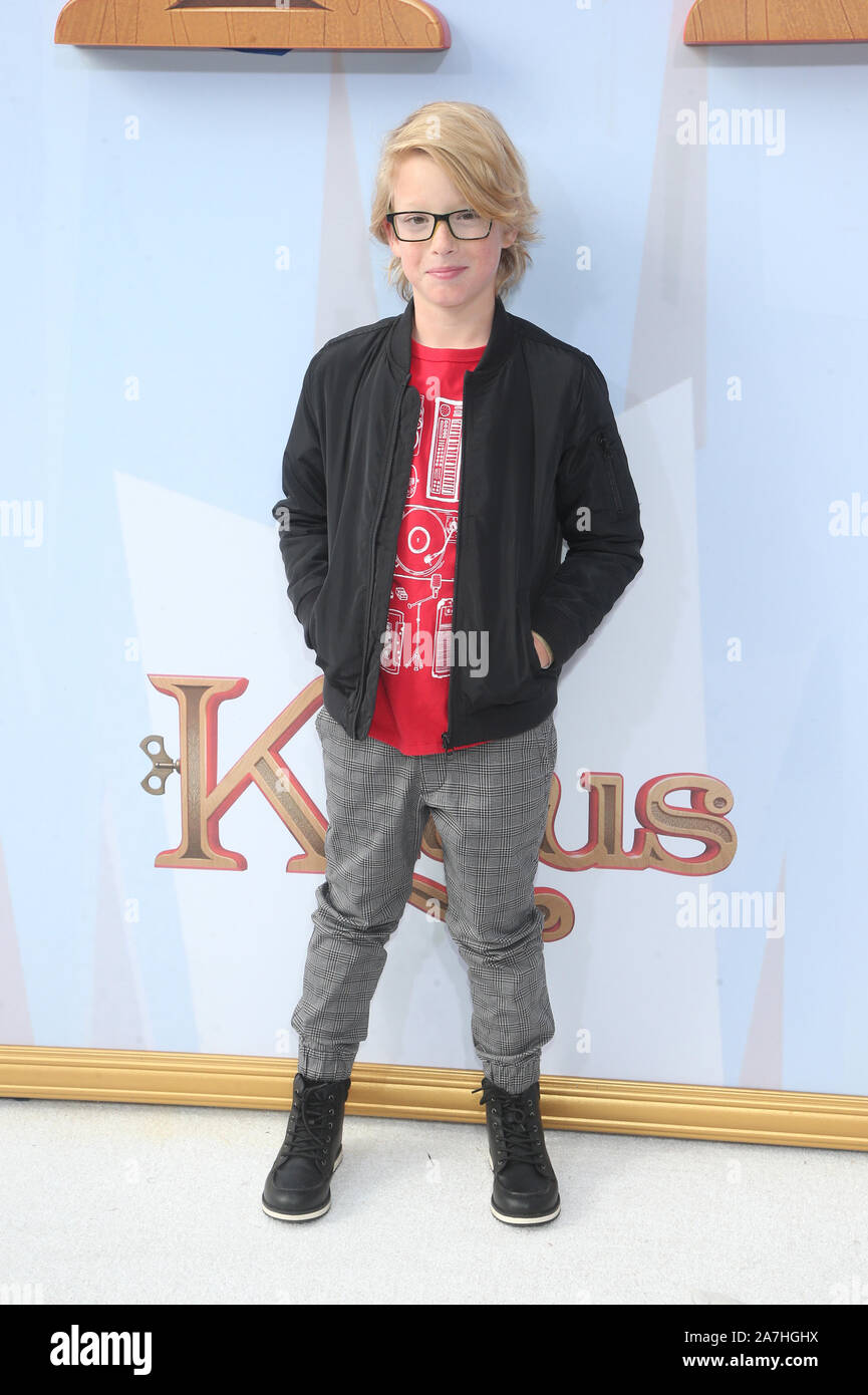 Westwood, California, USA. 2nd Nov 2019. Evan Agos, at Netflix "Klaus ...