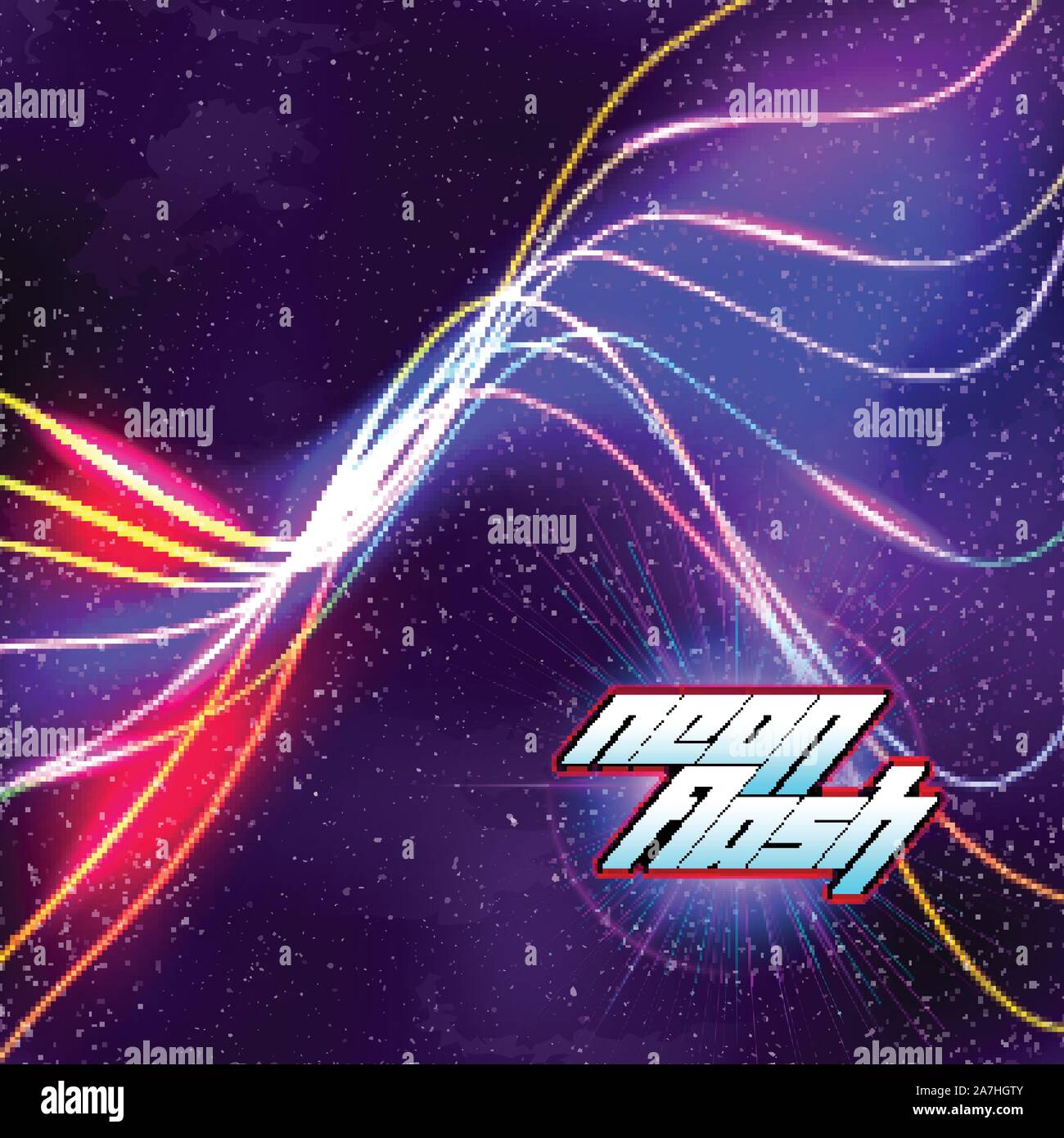 Neon lines New Retro Wave background with 80s vhs style Stock Vector ...