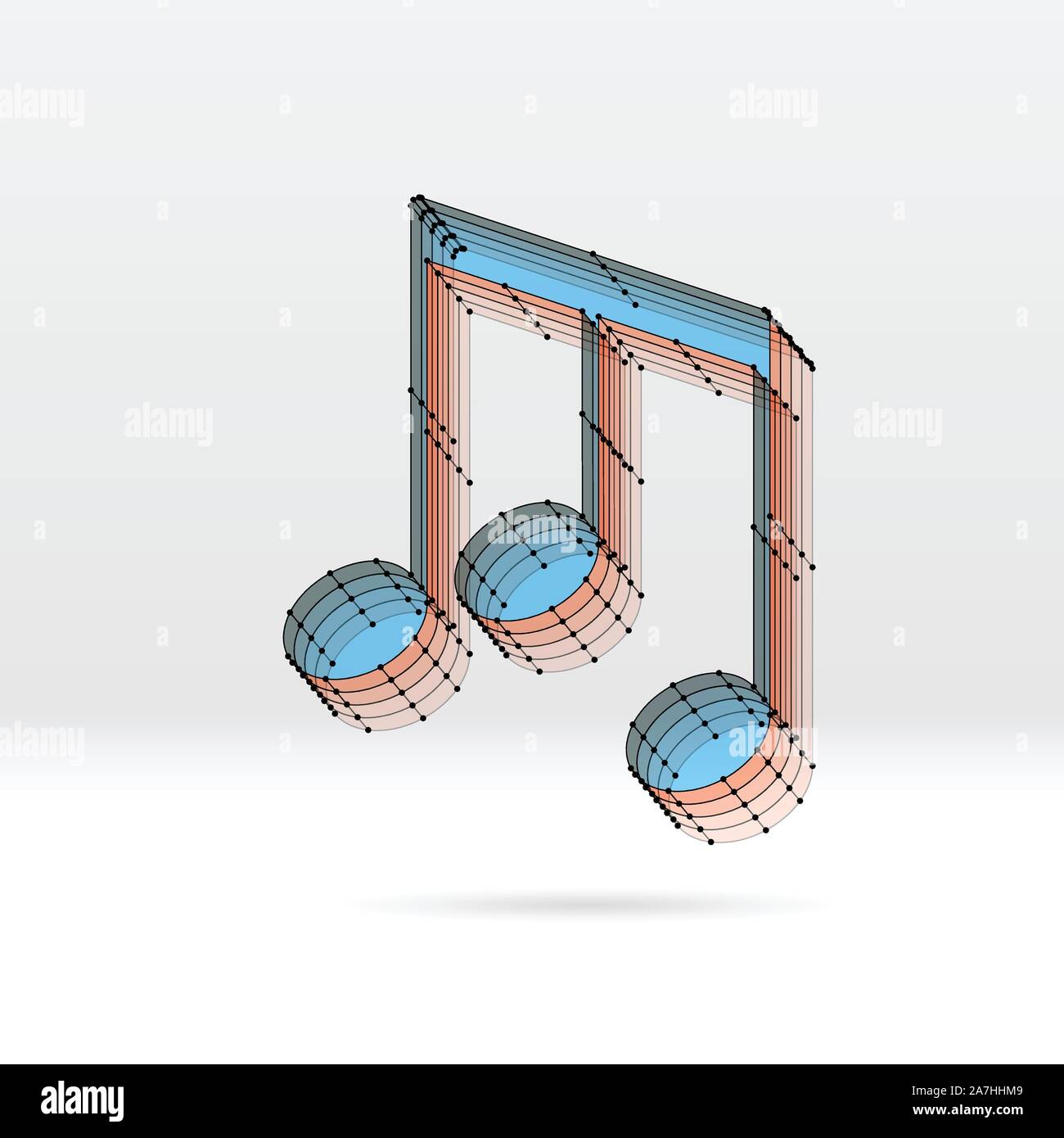 Transparent music note with dotted scheme Stock Vector Image & Art - Alamy