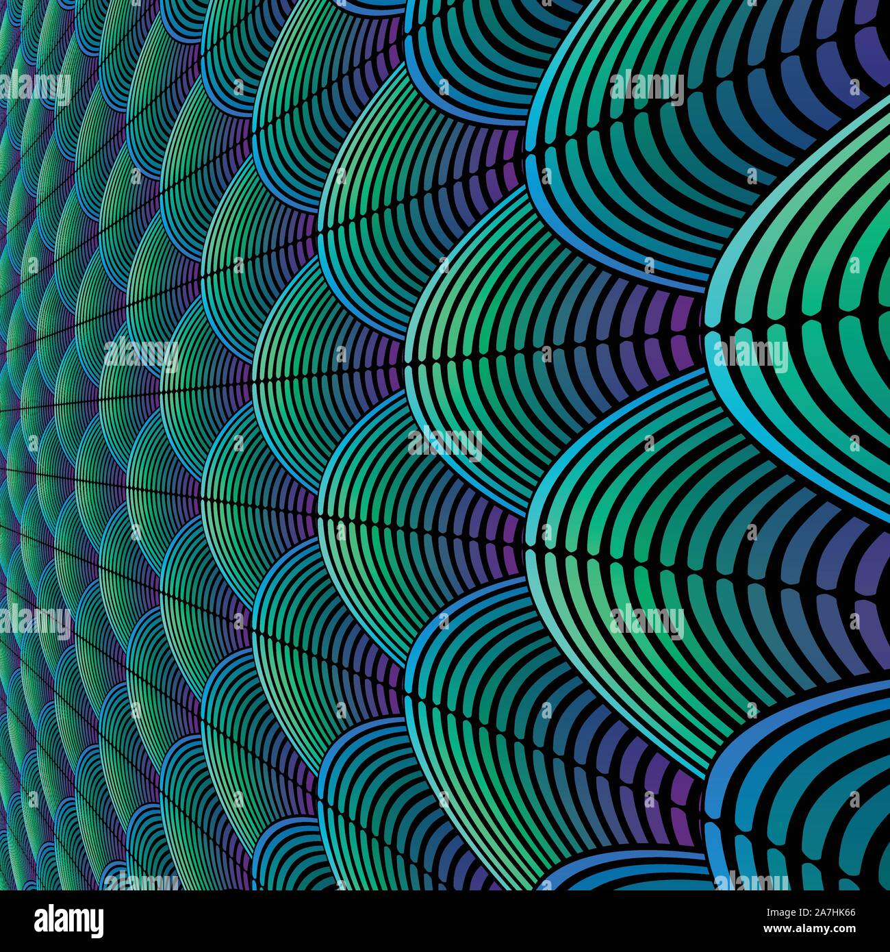 Feather styled background with curved lines styled as exotic bird ...