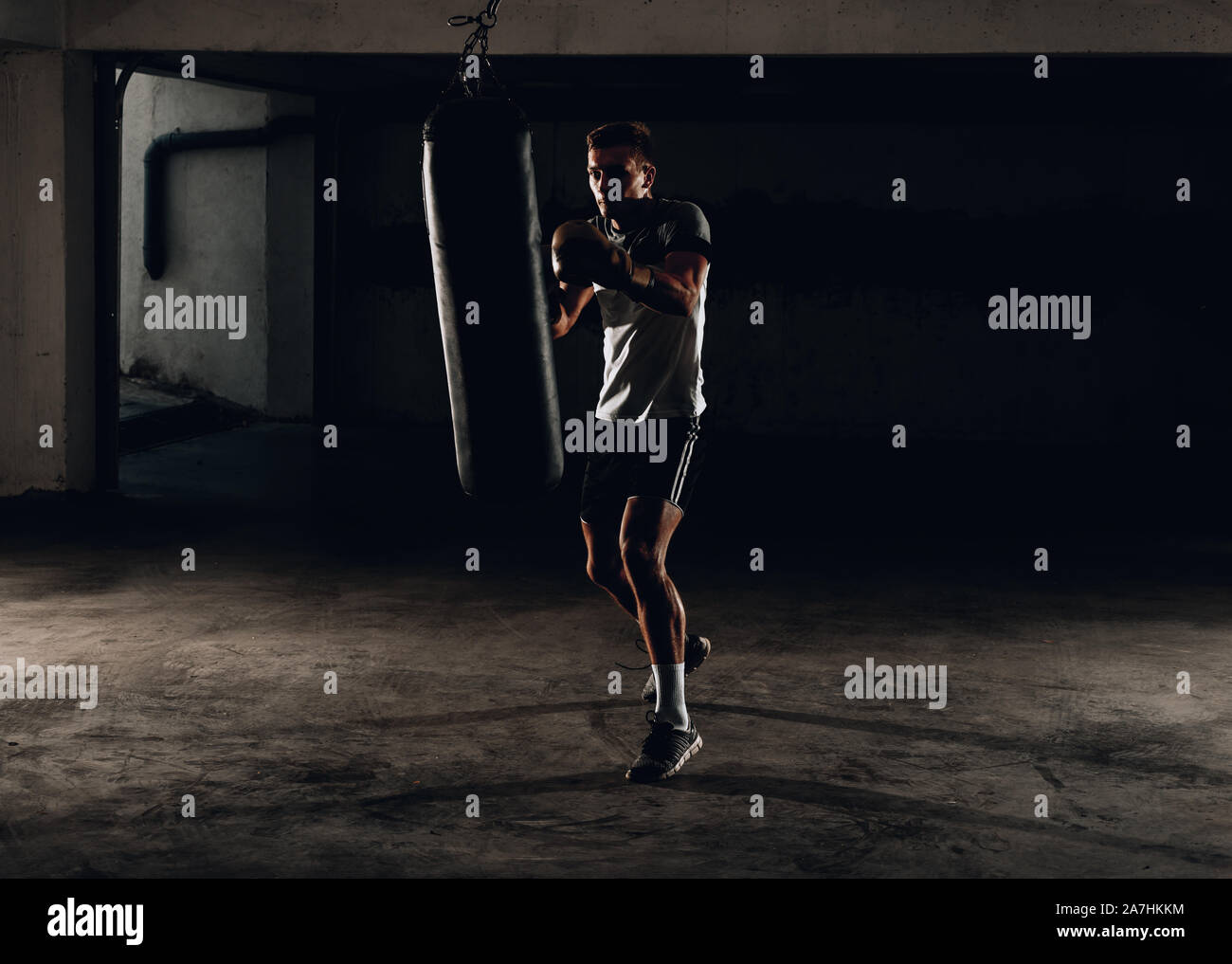 Boxer shadow boxing exercise big hi-res stock photography and images ...