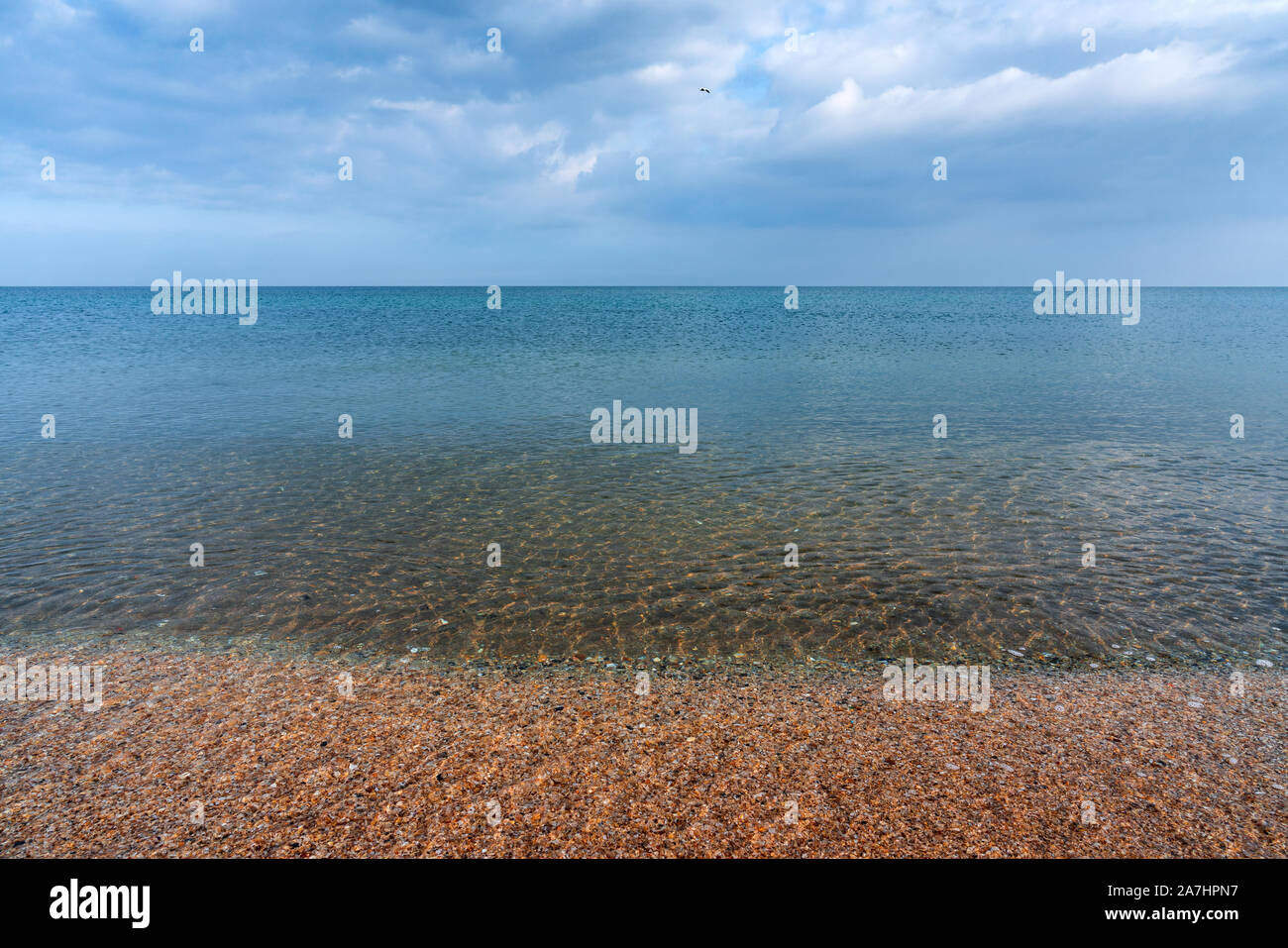 Calm sea shore with crystal clear water Stock Photo - Alamy