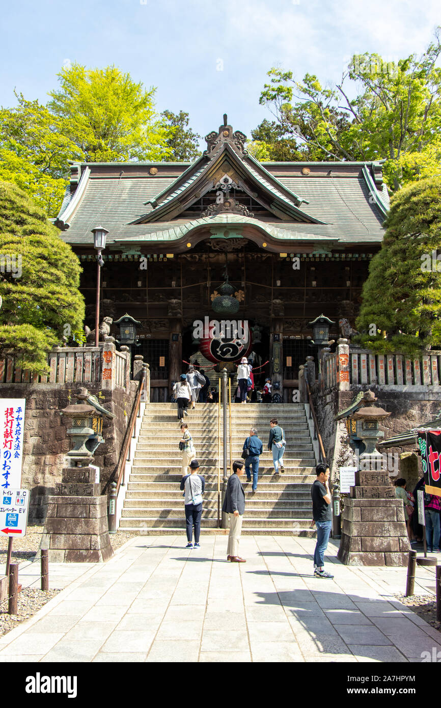 Narita, Japan - May 3, 2019 Traveller entry Niomon gate that is the ...