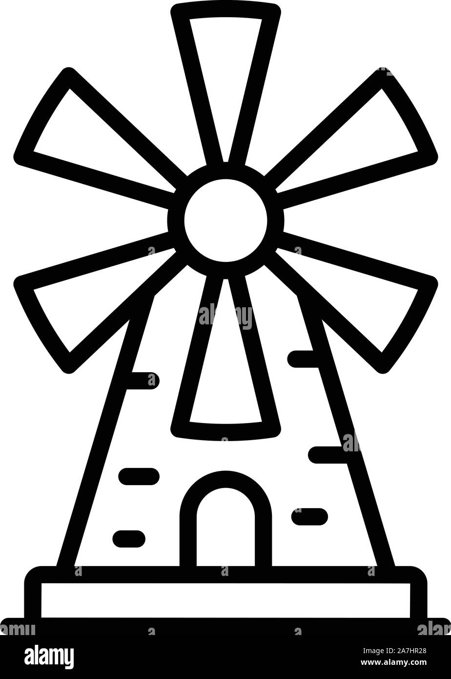 Windmill icon, outline style Stock Vector Image & Art - Alamy