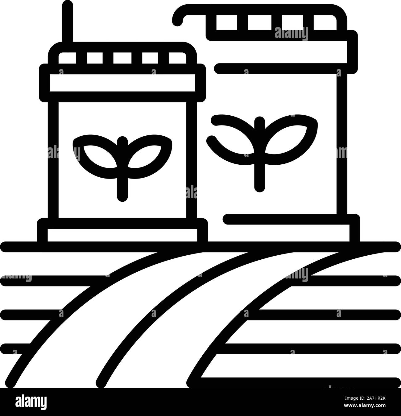 Eco smart factory icon, outline style Stock Vector Image & Art - Alamy