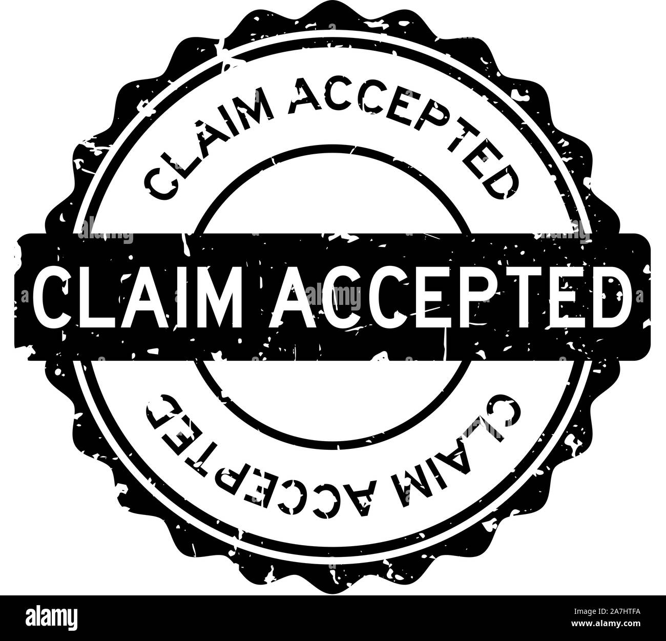 Grunge black claim accepted word round rubber seal stamp on white ...
