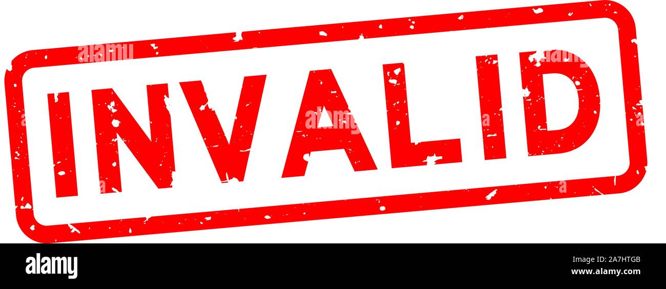 Grunge red invalid word square rubber seal stamp on white background Stock Vector Image & Art ...