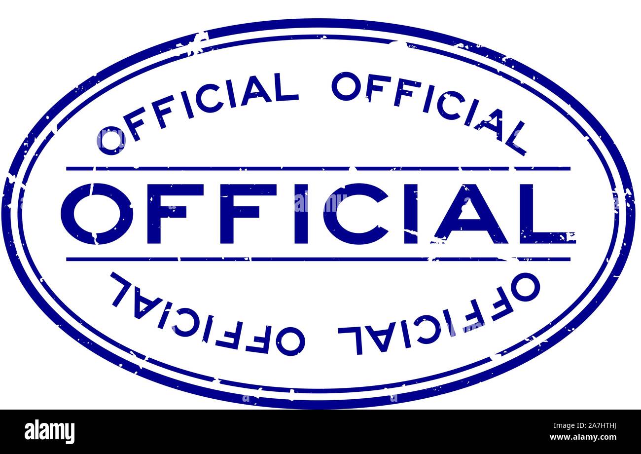 Grunge blue official word oval rubber seal stamp on white background Stock Vector Image & Art ...