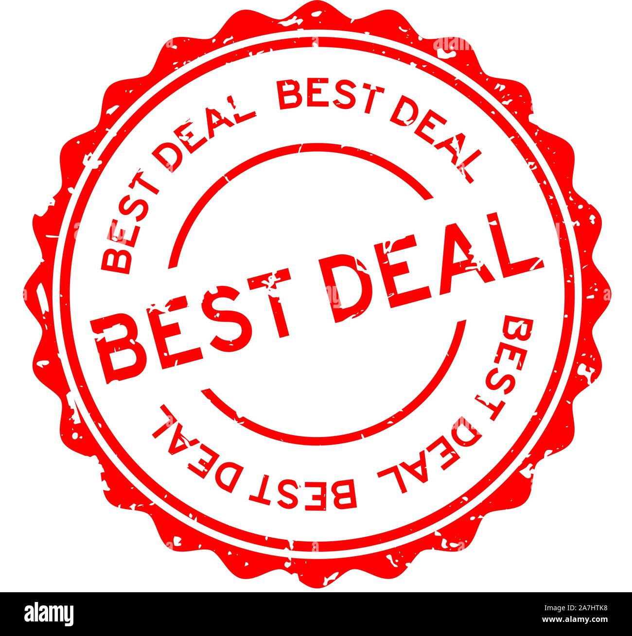 Grunge red best deal word round rubber seal stamp on white background ...