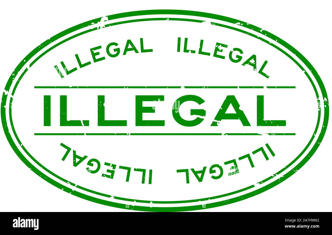Grunge green illegal word oval rubber seal stamp on white background Stock Vector Image & Art ...