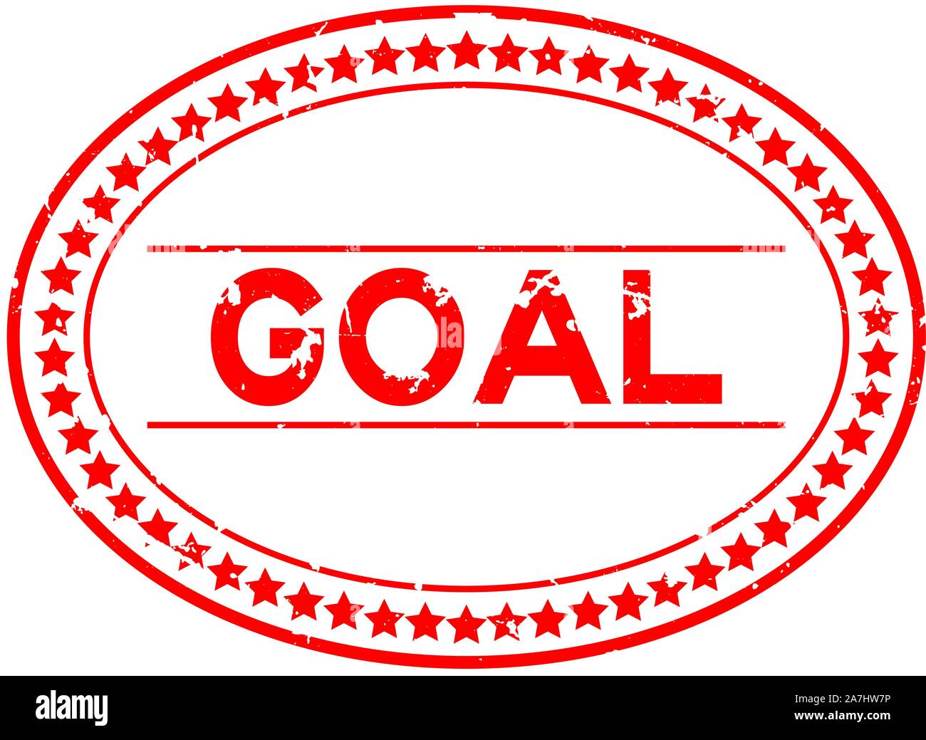 Grunge red goal word oval rubber seal stamp on white background Stock ...