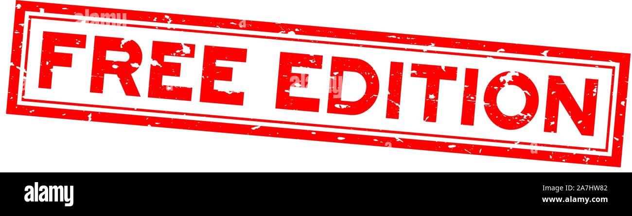 Grunge red free edition word square rubber seal stamp on white background Stock Vector Image ...