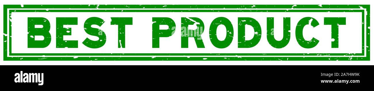 Grunge green best product word squre rubber seal stamp on white ...