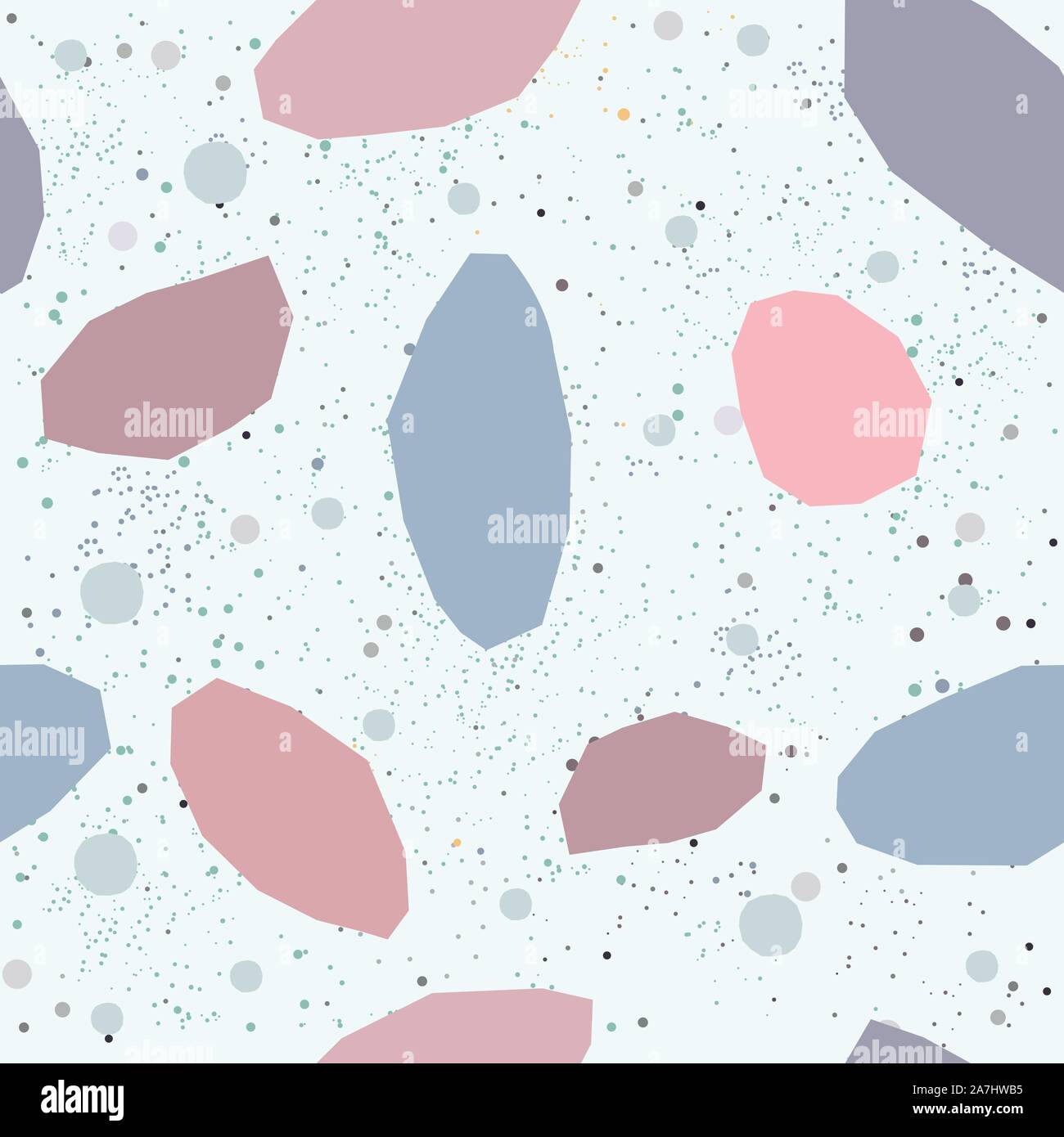 Seamless repeating pattern with golden geometric shapes and pastel blue ...