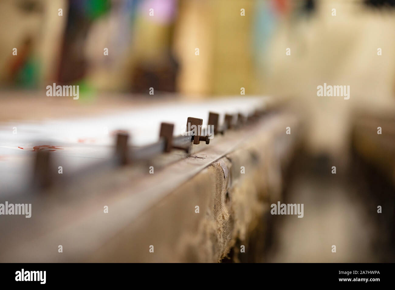 Cloth embroidery machine closeup Stock Photo - Alamy