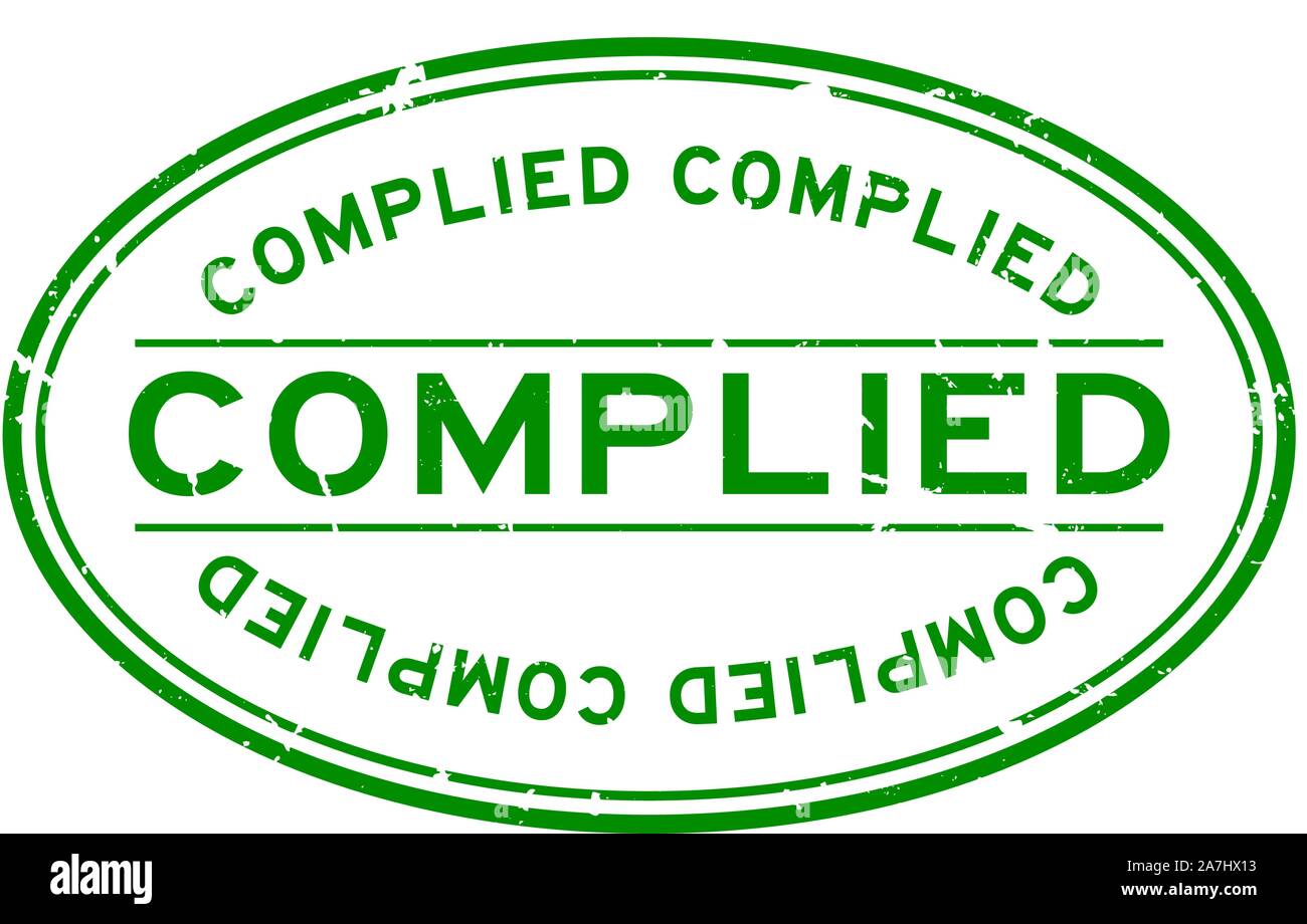 Grunge green complied word oval rubber seal stamp on white background Stock Vector Image & Art ...