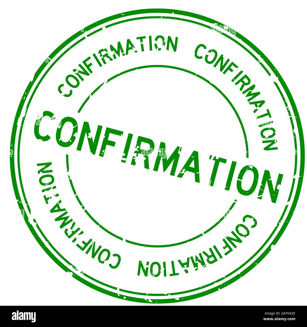 Grunge green confirmation word round rubber seal business stamp on ...