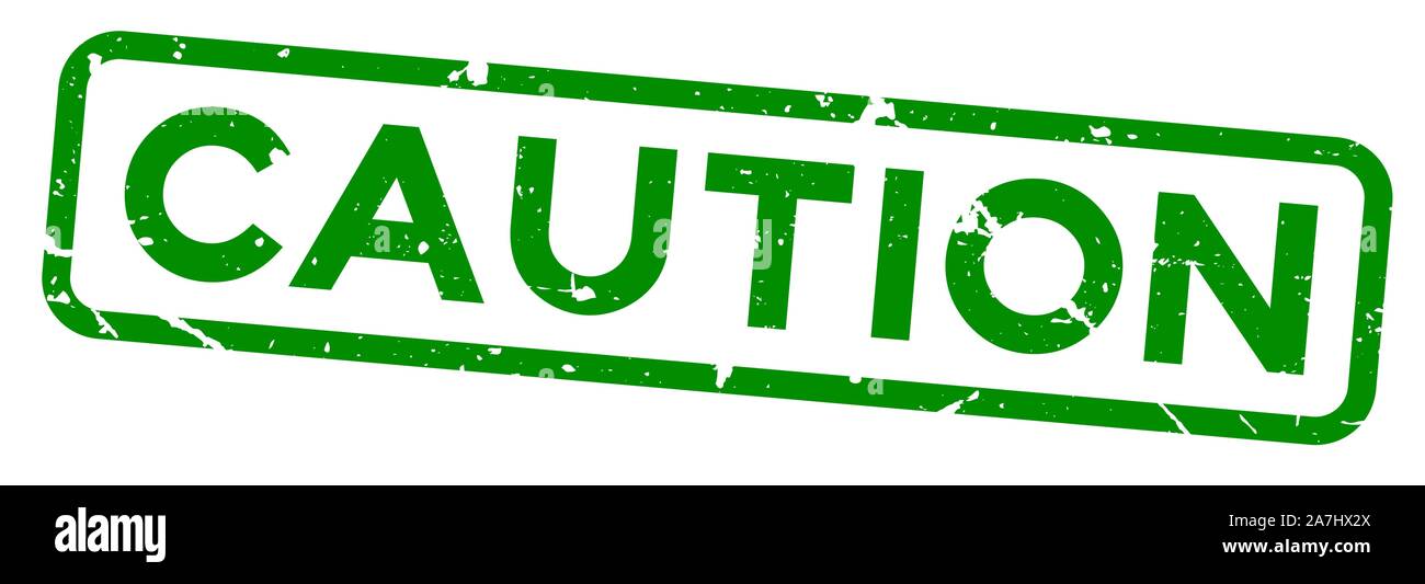 Grunge green caution word square rubber seal stamp on white background Stock Vector Image & Art ...