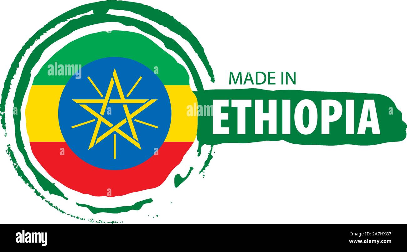 Ethiopia flag, vector illustration on a white background Stock Vector ...