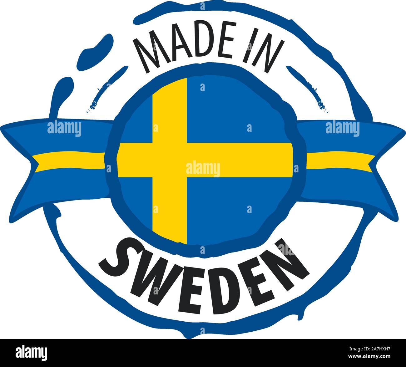 Sweden flag, vector illustration on a white background Stock Vector ...