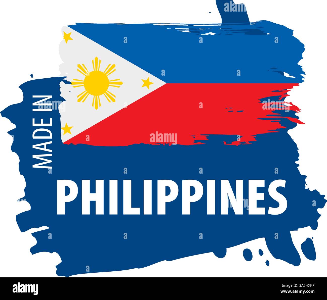 Philippines flag, vector illustration on a white background Stock ...