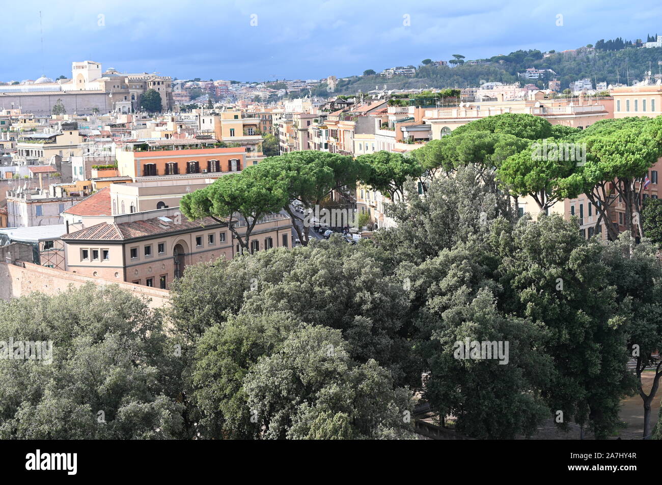 view from Castello d'Angelo over the famous city of Rome, Italy Stock ...