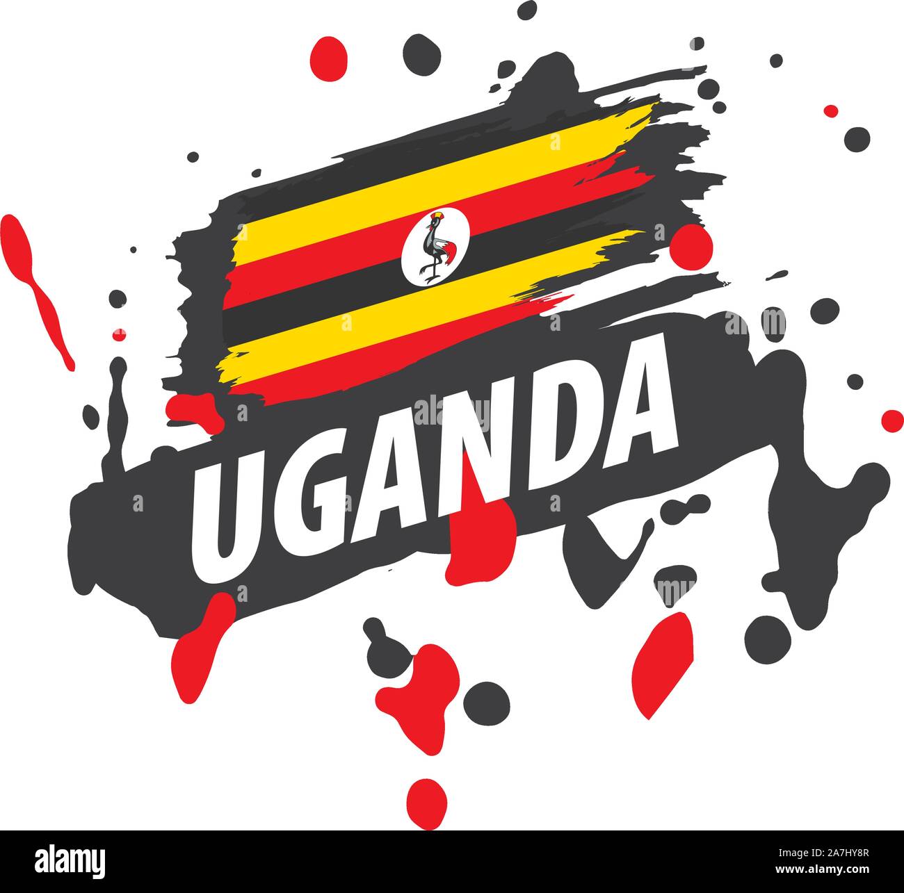 Uganda flag, vector illustration on a white background Stock Vector ...