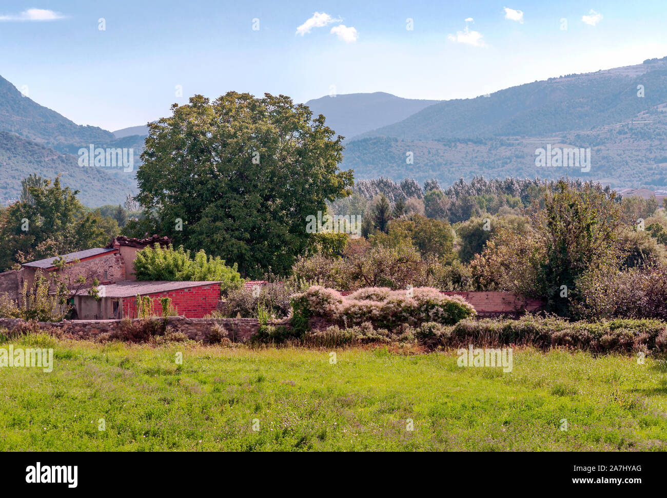 Rural village in Girona in the Pyrenees mountains Stock Photo - Alamy