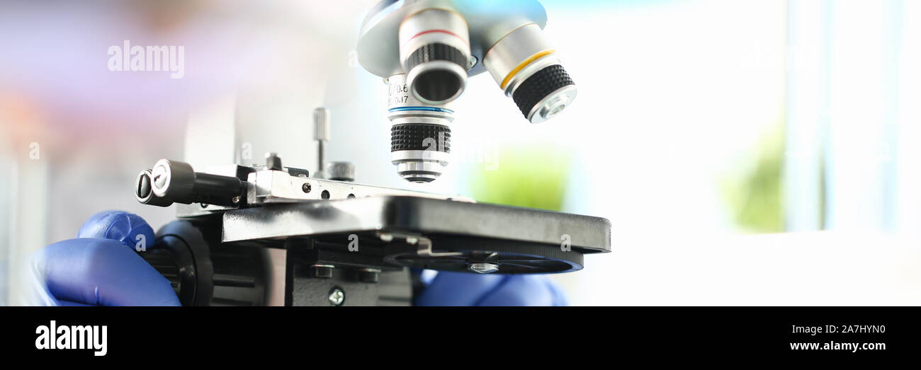 Head microscope on the background laboratory Stock Photo - Alamy