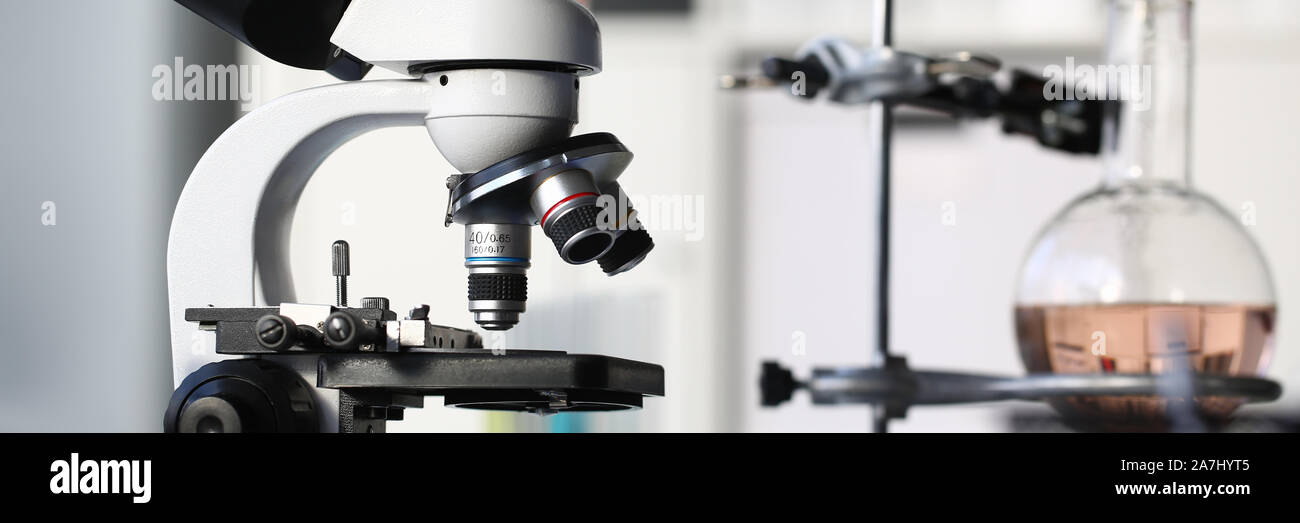 Head microscope on the background laboratory Stock Photo - Alamy