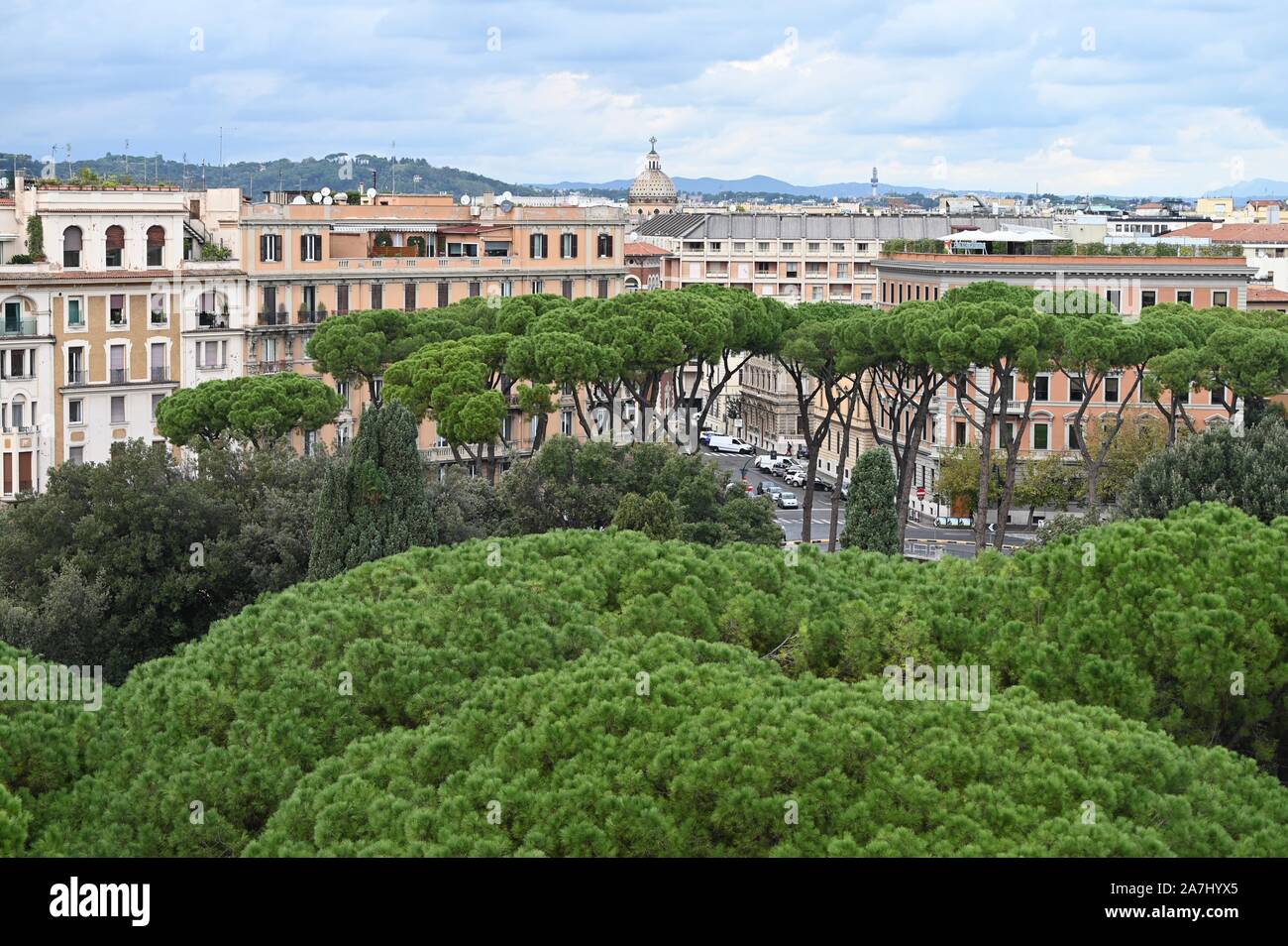 view from Castello d'Angelo over the famous city of Rome, Italy Stock ...