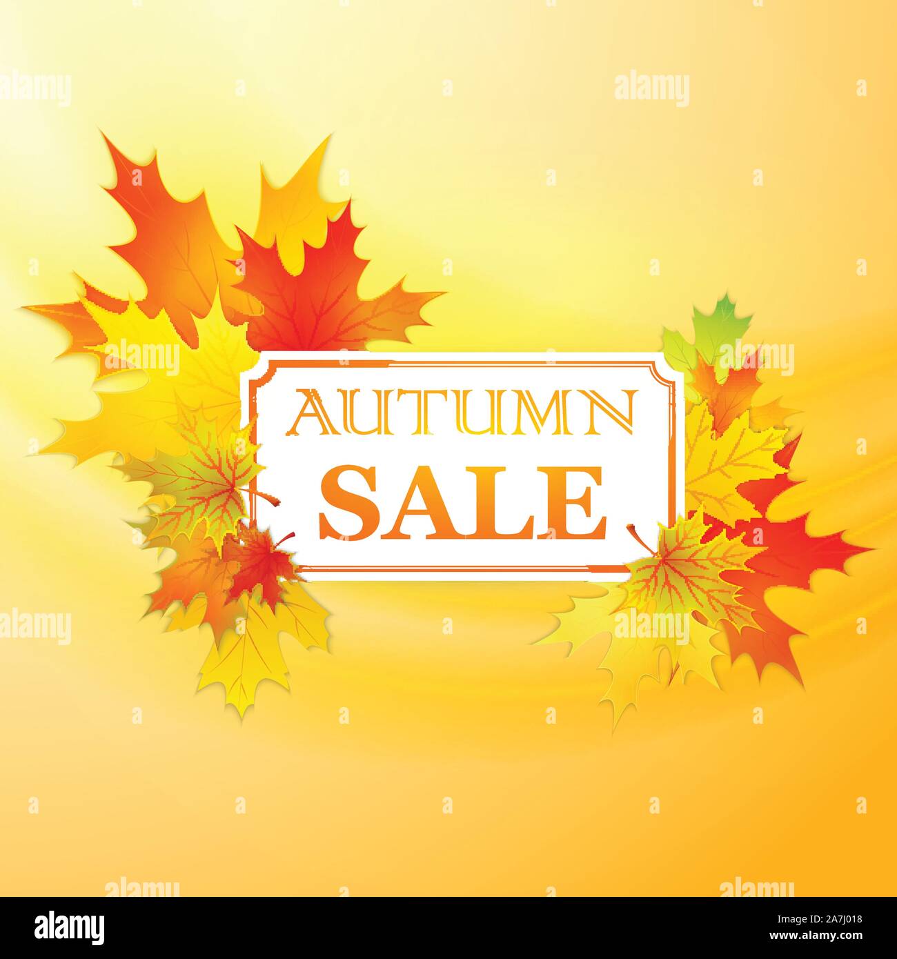 Autumnal frame with fallen leafs. . Vector illustration Stock Vector ...
